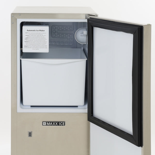 Maxx Ice Shallow Depth Outdoor Built-In Undercounter Ice Maker, 15", 2 ...
