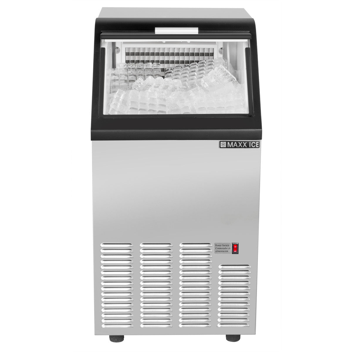 Maxx Ice Self-Contained Ice Machine, 88 lbs, Half Dice Ice Cubes, with ...